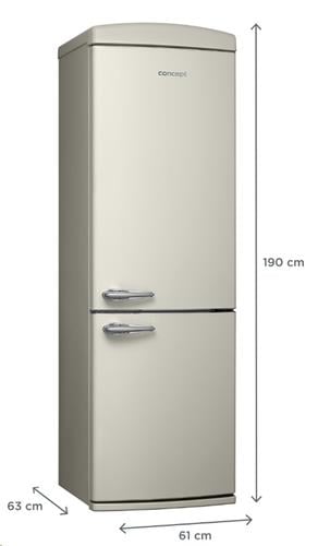 Concept LKR7460BER Retro lednice, smetanová | TSBOHEMIA.CZ