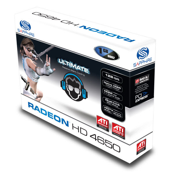 Grafická karta Sapphire ATI Rad Ultimate HD 4650 1GB DDR2,128bit,HDMI ...