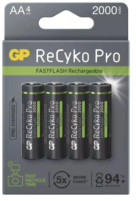 Nabíjecí baterie GP ReCyko Pro Photo Flash AA (HR6), 4 ks (1033224201 ...