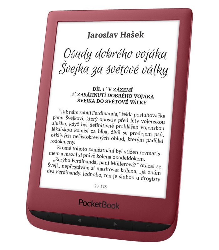 Pocketbook 628 Touch Lux 5 - Ruby Red, červená (PB628-R-WW) | TSBOHEMIA.CZ